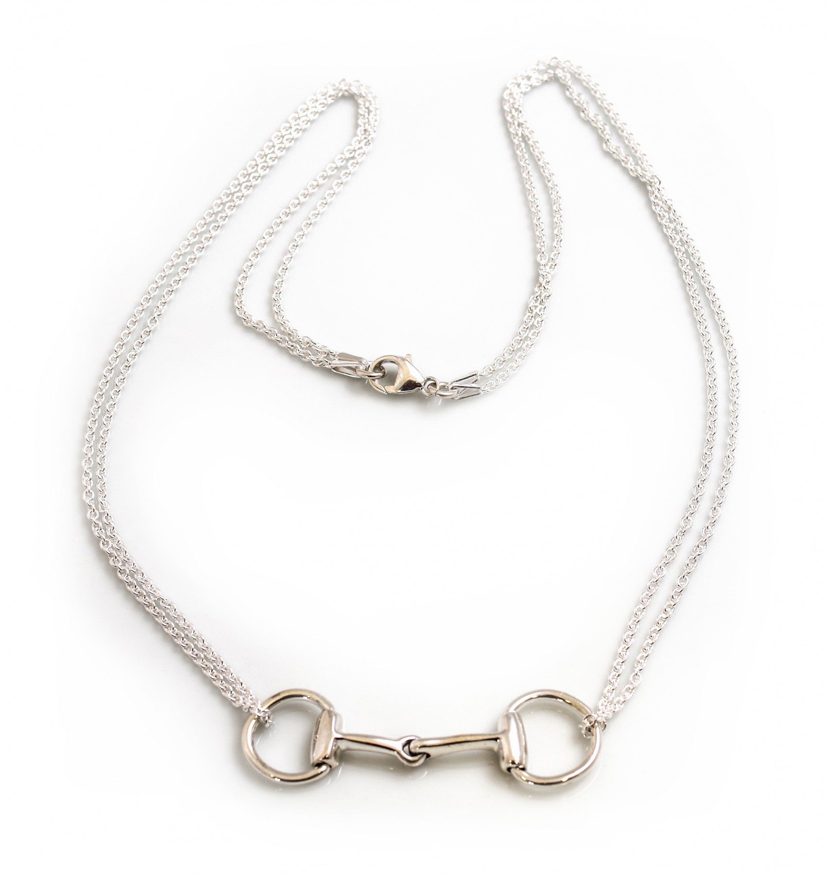 HiHo Silver Silver Double Chained Snaffle Necklace - Necklaces ...