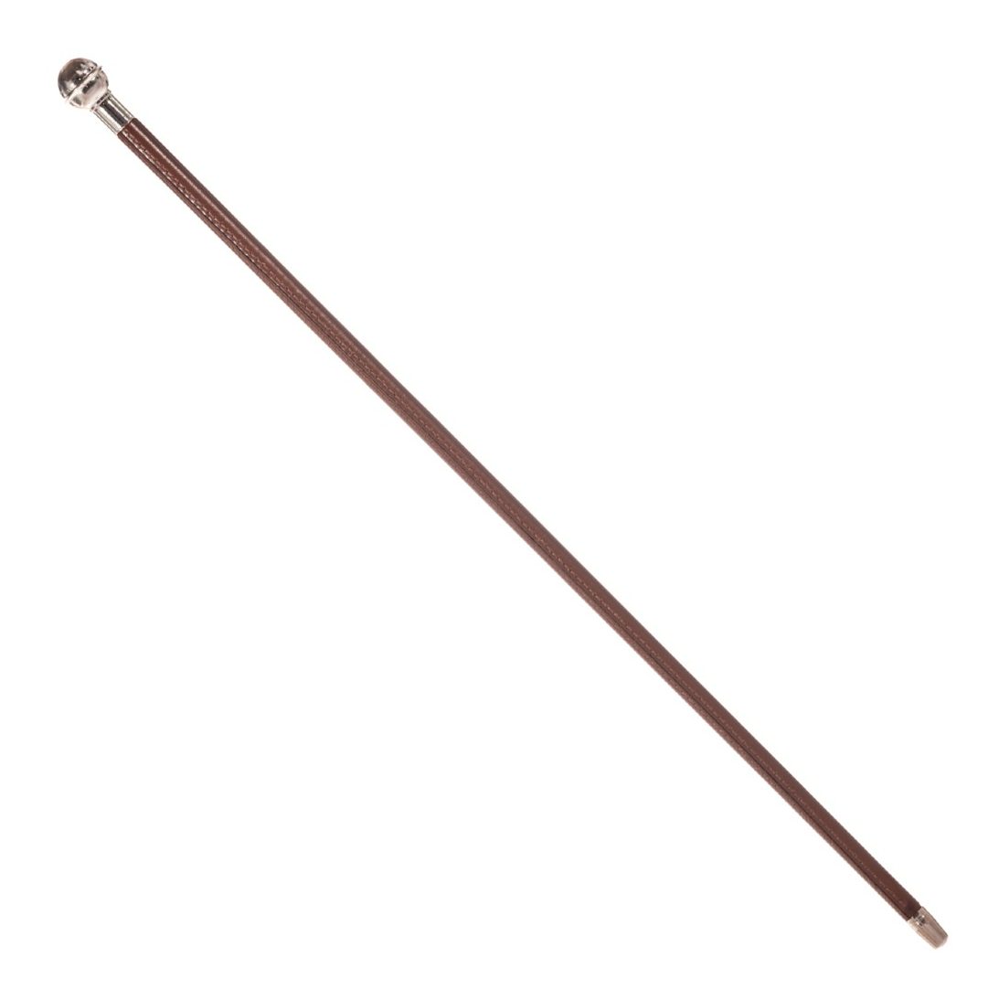 Country Direct Silver Ball Leather Show Cane - Whips - Unicorn Saddlery