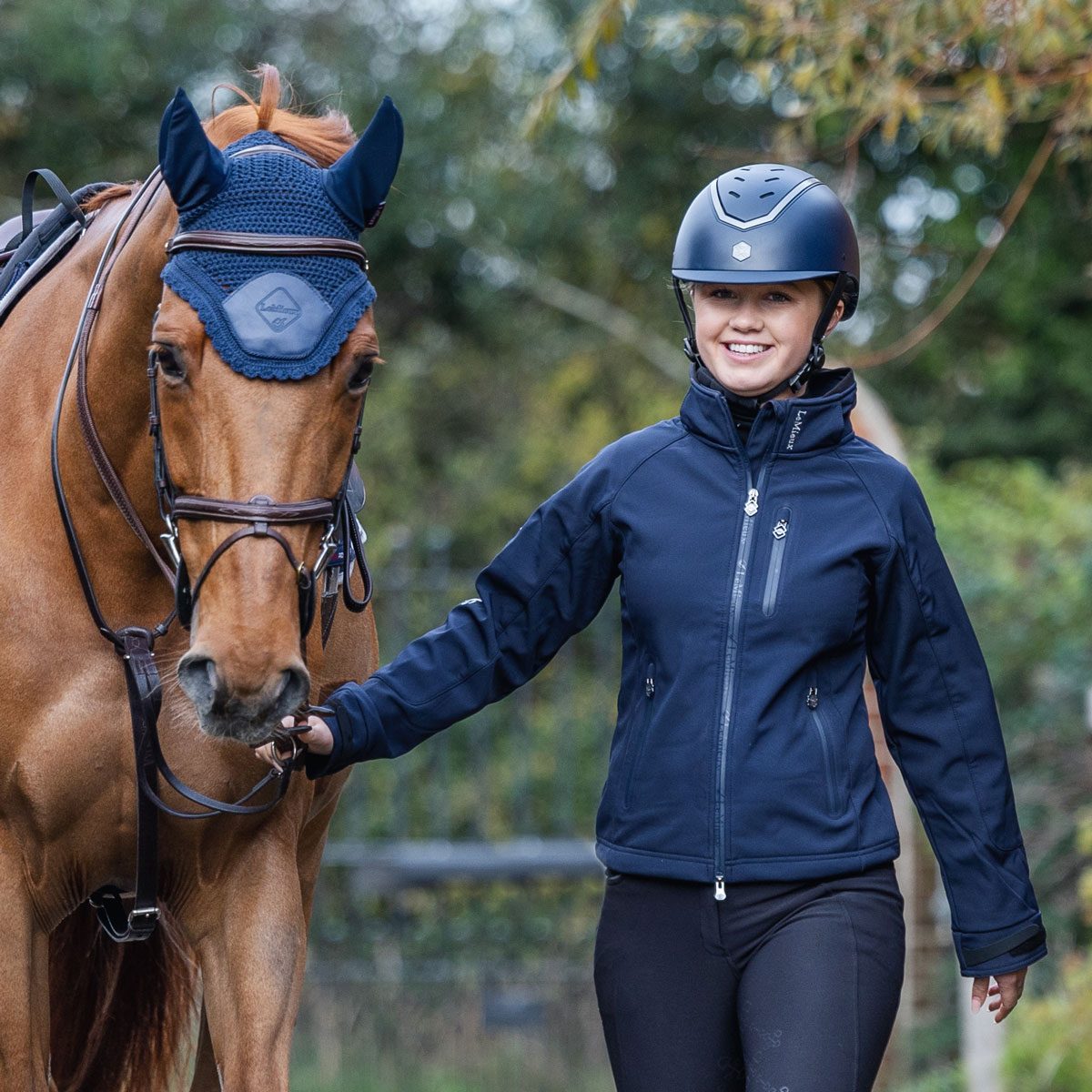 EQX Kylo Riding Hat - Navy Matte/Pewter - Riding Hats - Unicorn Saddlery