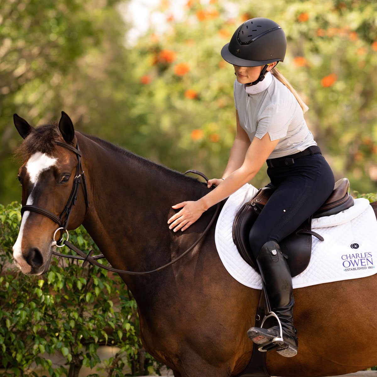 EQX Kylo Wide Peak Riding Hat - Black Matte/Black Gloss - Riding Hats ...
