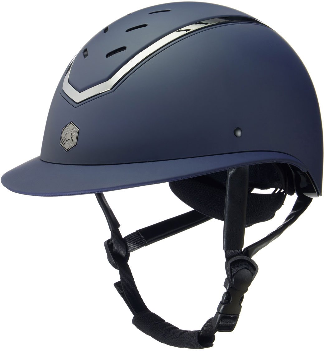 EQX Kylo Wide Peak Riding Hat - Navy Matte/Pewter - Riding Hats ...