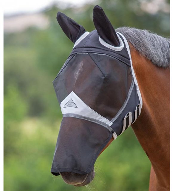 Shires Fine Mesh Fly Mask with Ears & Nose - Unicorn Saddlery
